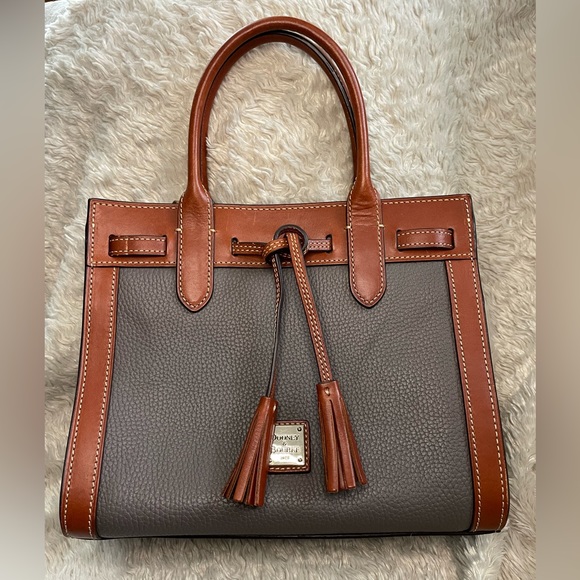 Dooney & Bourke | Bags | Dooney Bourke Elephant Pebbled Leather Satchel ...